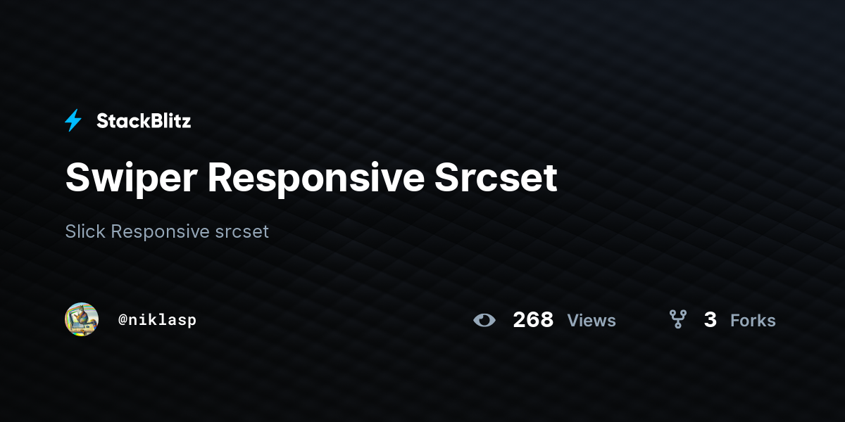 Swiper Responsive Srcset - StackBlitz