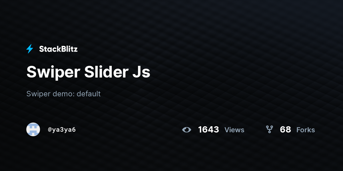 Swiper Slider Js - StackBlitz