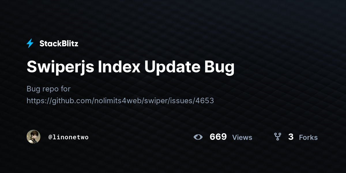 Swiperjs Index Update Bug - StackBlitz