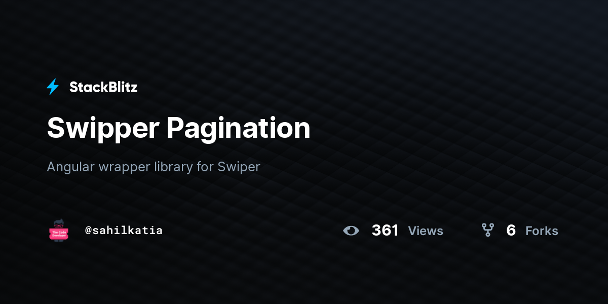 Swipper Pagination - StackBlitz Swipper Pagination - StackBlitz