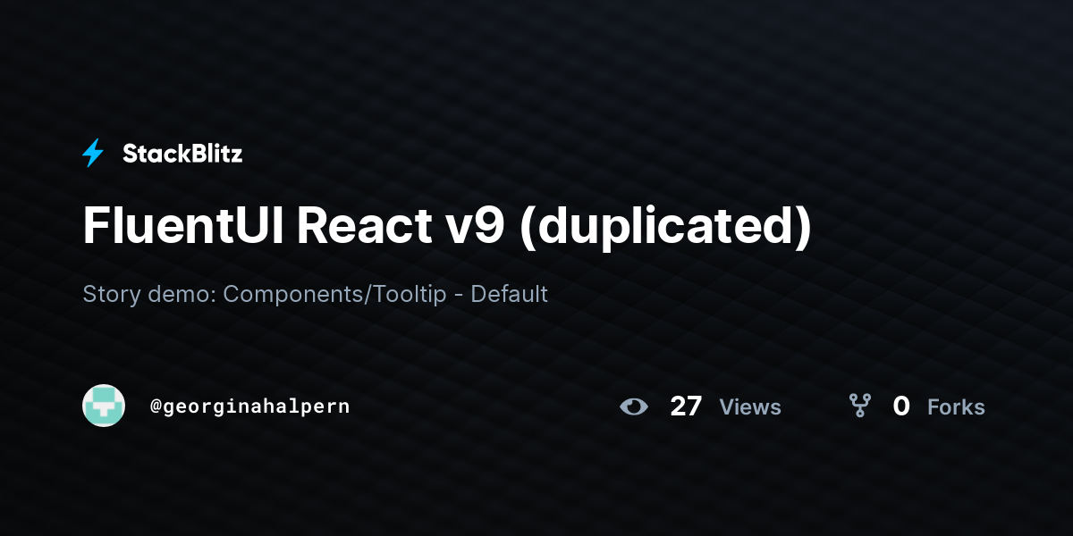 FluentUI React v9 (duplicated) - StackBlitz