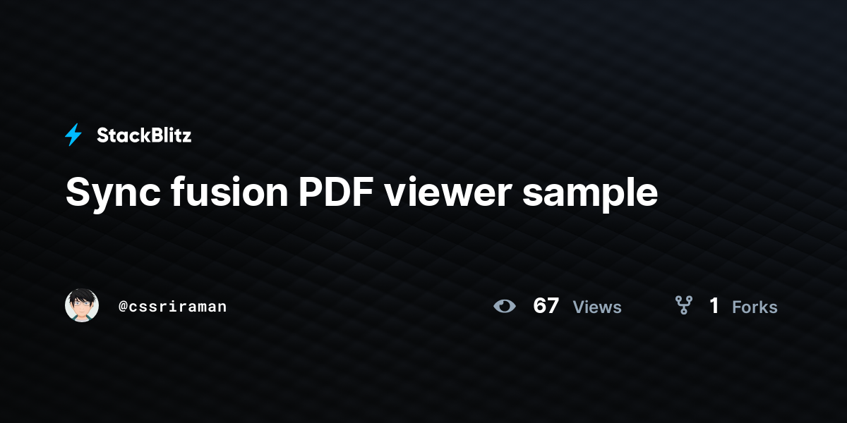 Sync fusion PDF viewer sample - StackBlitz