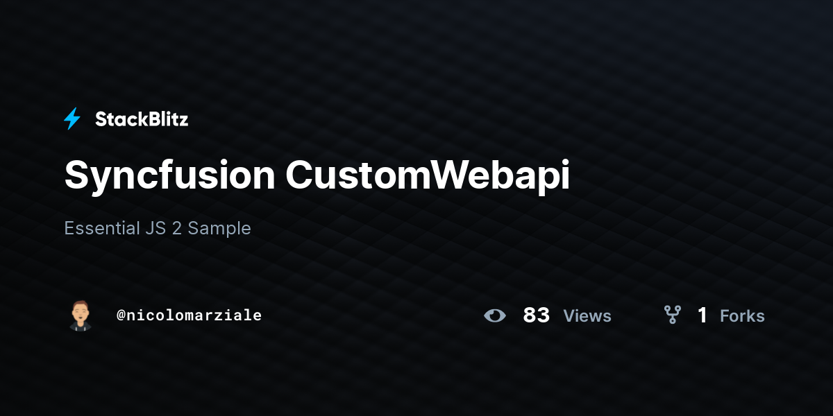 Syncfusion CustomWebapi - StackBlitz