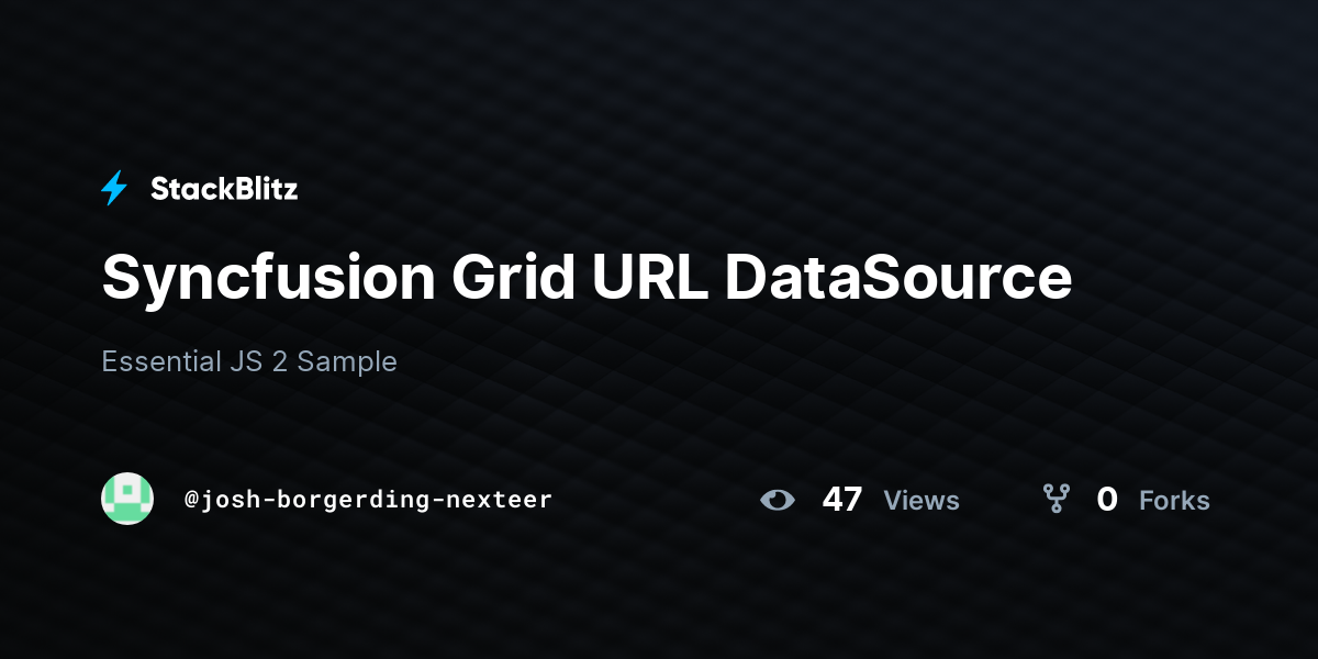 Syncfusion Grid URL DataSource - StackBlitz