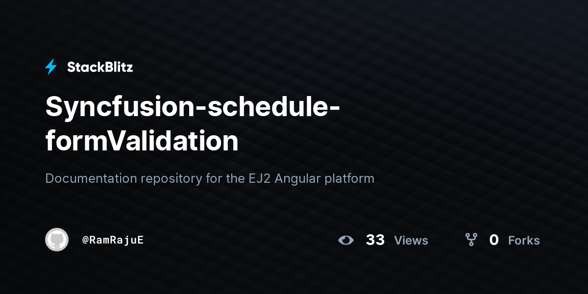 Syncfusion-schedule-formValidation - StackBlitz