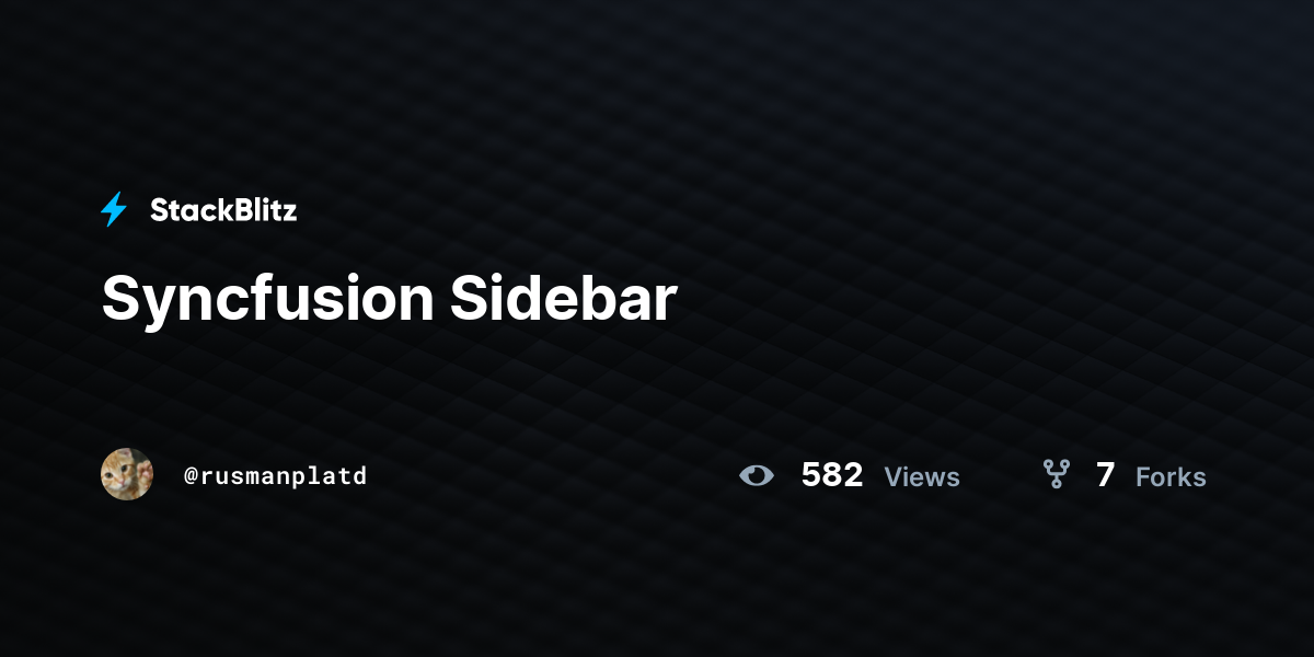 Syncfusion Sidebar - StackBlitz Syncfusion Sidebar - StackBlitz