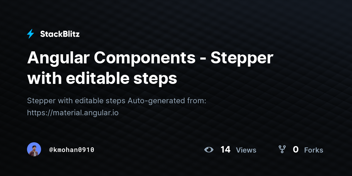 Angular Components - Stepper with editable steps - StackBlitz