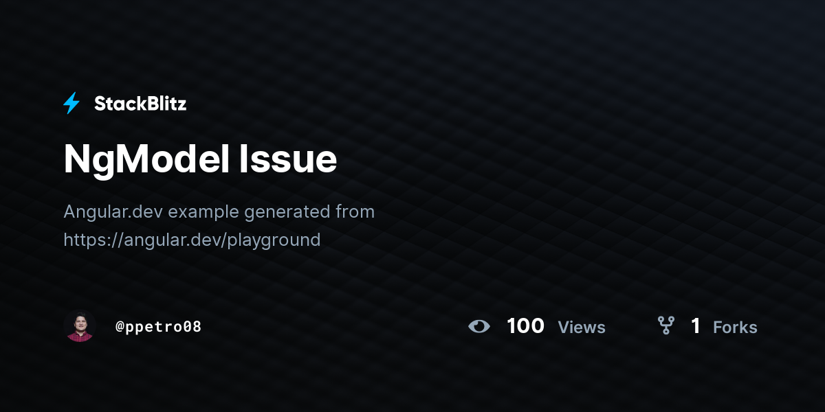 NgModel Issue - StackBlitz