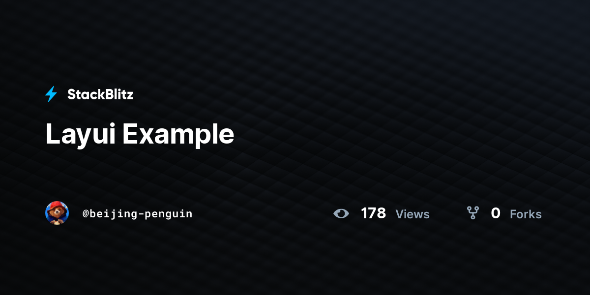 Layui Example - StackBlitz