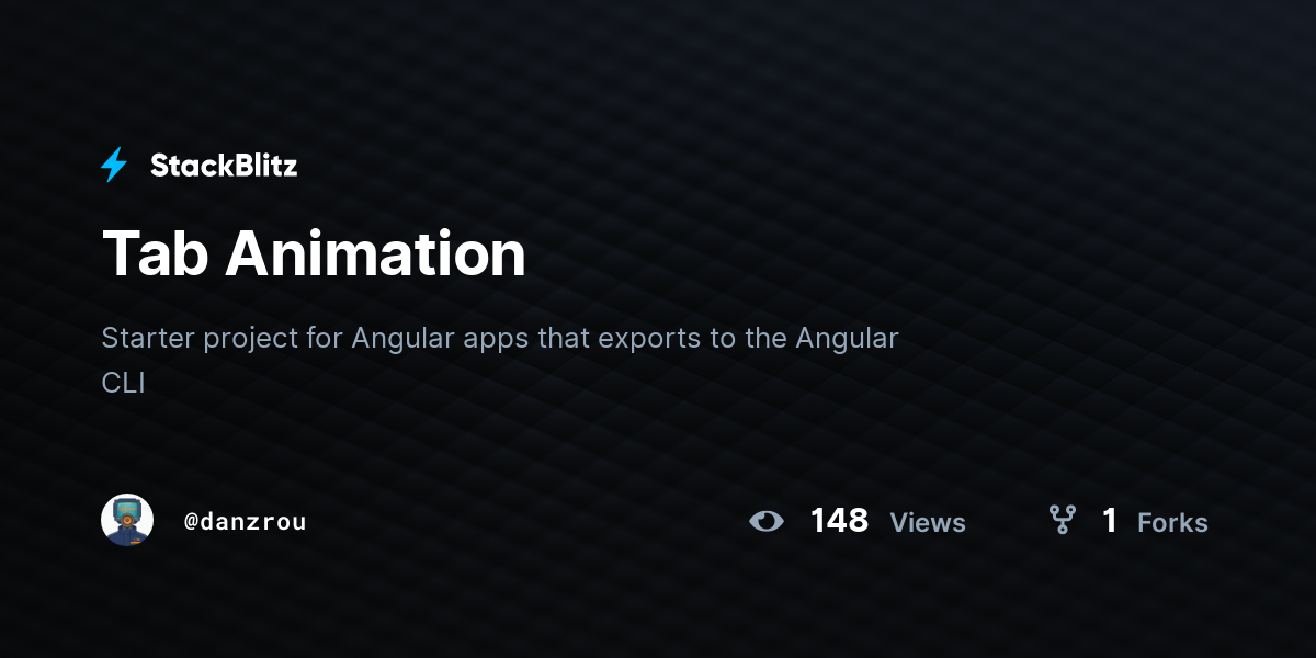Tab Animation - StackBlitz