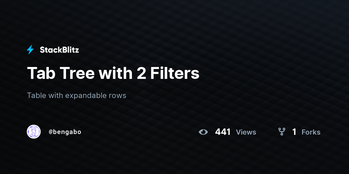 Tab Tree with 2 Filters - StackBlitz