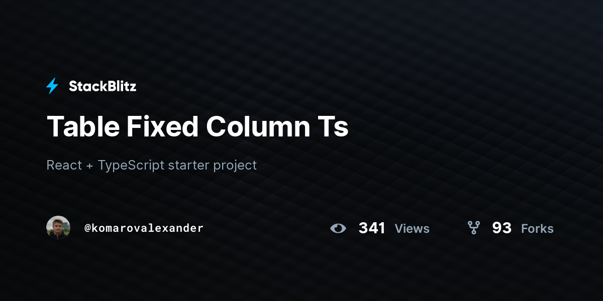 Table Fixed Column Ts - StackBlitz
