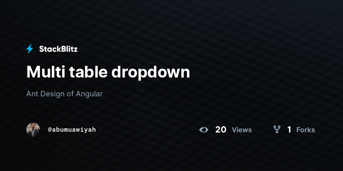 Multi table dropdown - StackBlitz