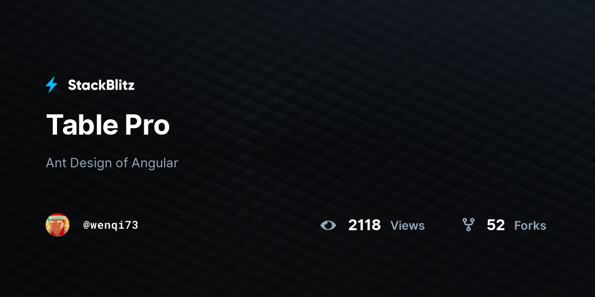 Table Pro - StackBlitz