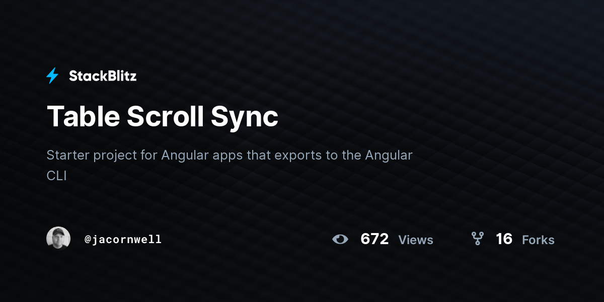 Table Scroll Sync - StackBlitz