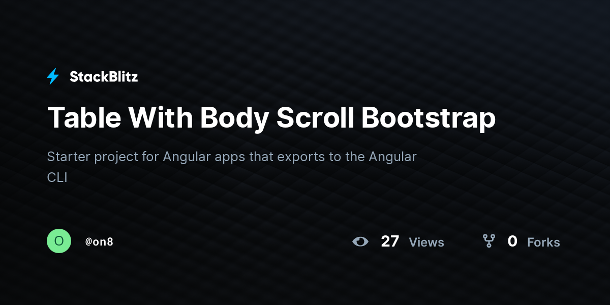 Table With Body Scroll Bootstrap Stackblitz