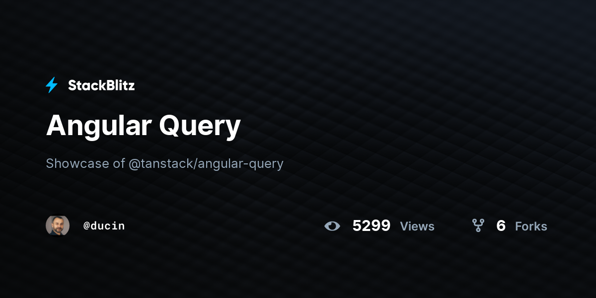 Angular Query - StackBlitz