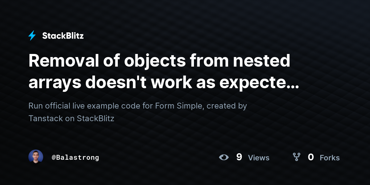 Removal of objects from nested arrays doesn't work as expected (forked ...