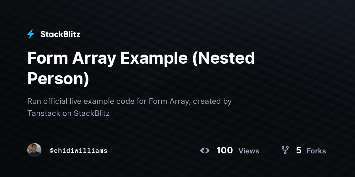 Form Array Example (Nested Person) - StackBlitz
