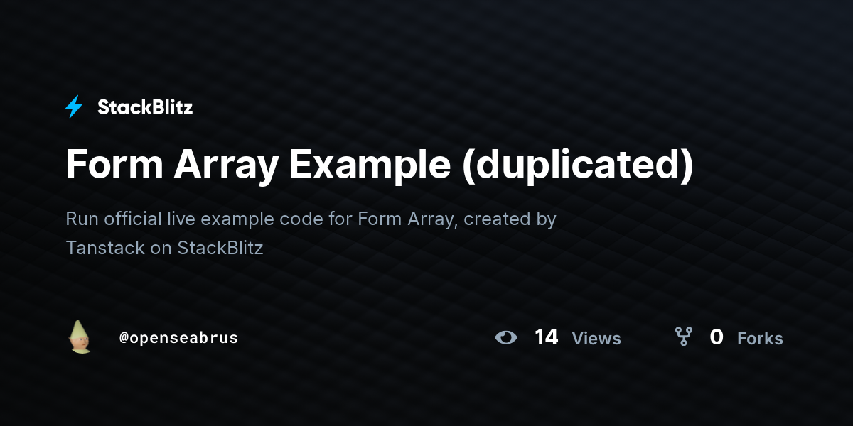 Form Array Example (duplicated) - StackBlitz