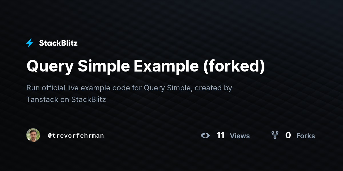 Query Simple Example (forked) - StackBlitz