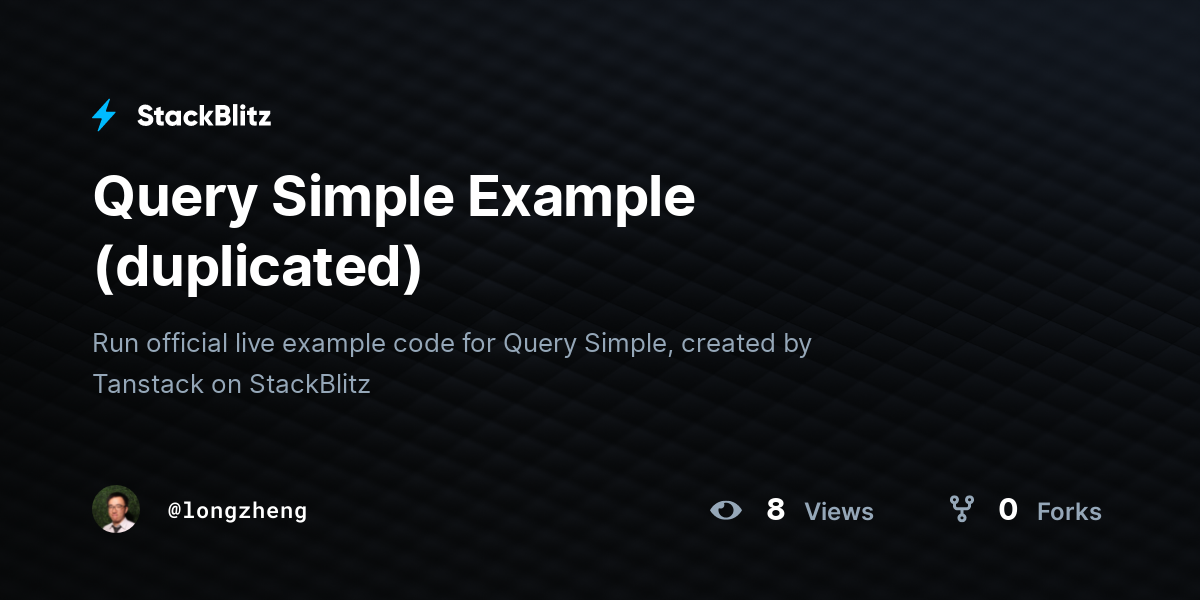 Query Simple Example (duplicated) - StackBlitz
