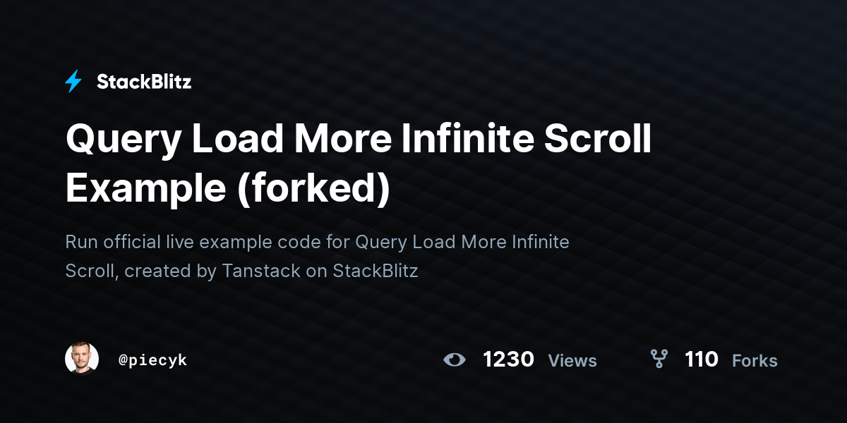 Query Load More Infinite Scroll Example (forked) - StackBlitz