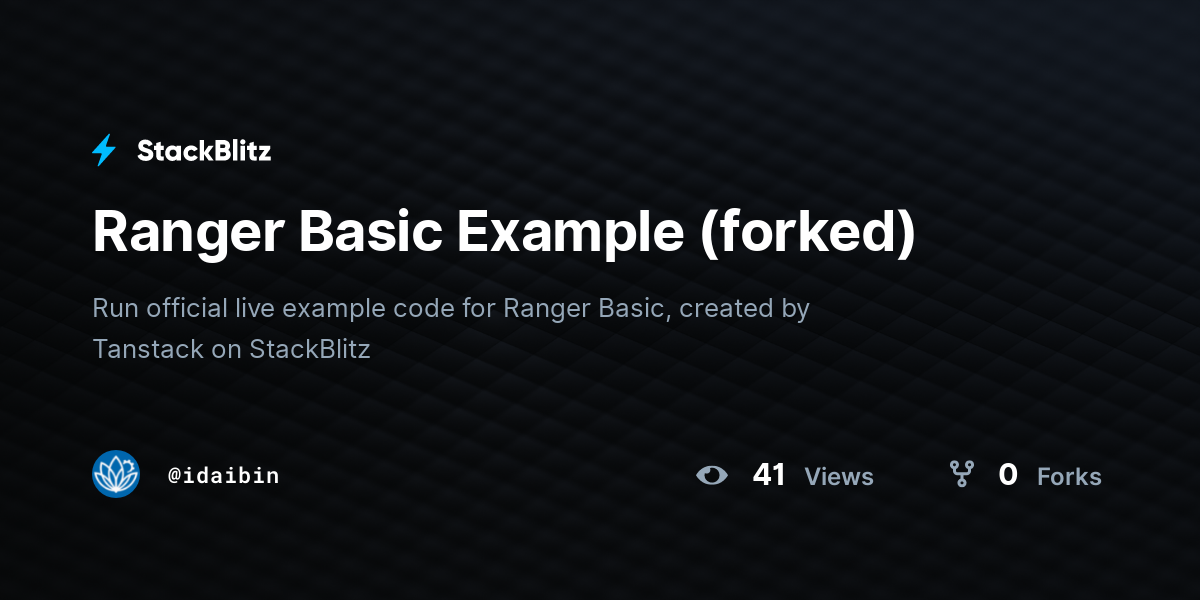 Ranger Basic Example (forked) - StackBlitz