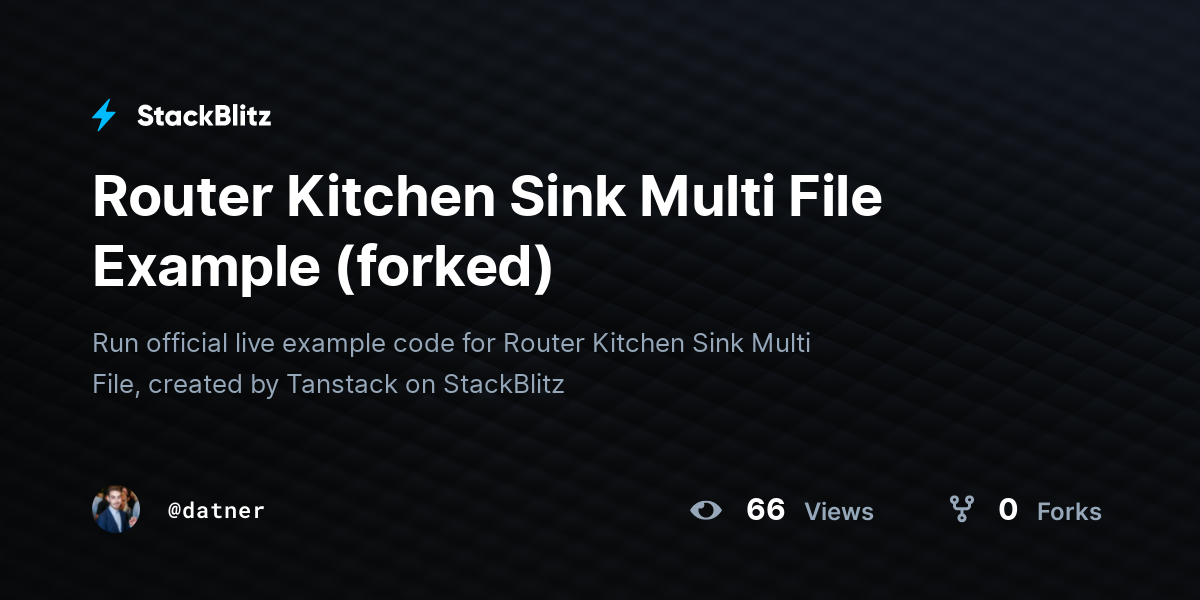 Router Kitchen Sink Multi File Example (forked) - StackBlitz