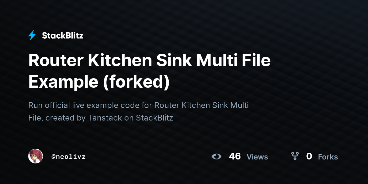 Router Kitchen Sink Multi File Example (forked) - StackBlitz