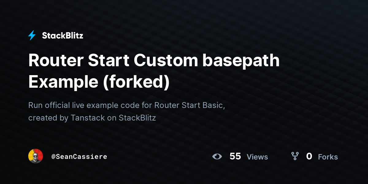 Router Start Custom basepath Example (forked) - StackBlitz