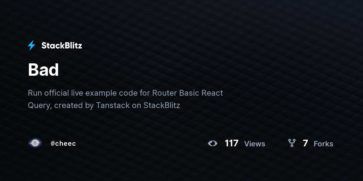 Bad - StackBlitz
