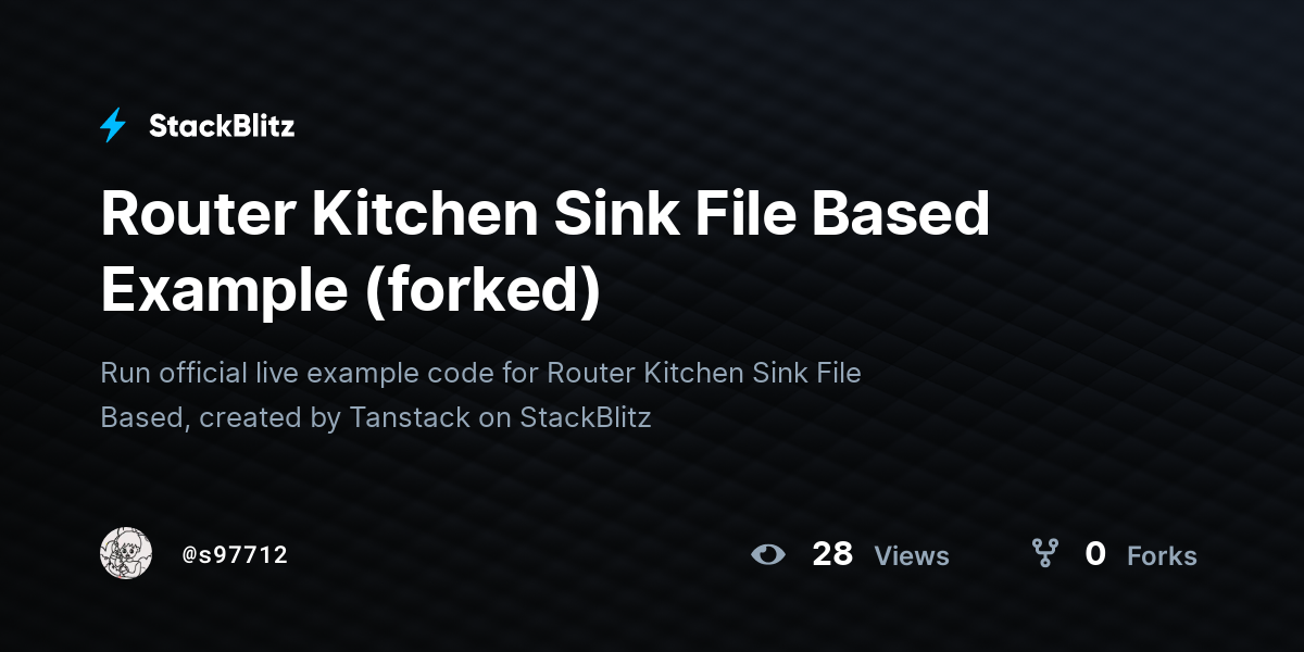 Router Kitchen Sink File Based Example (forked) - StackBlitz