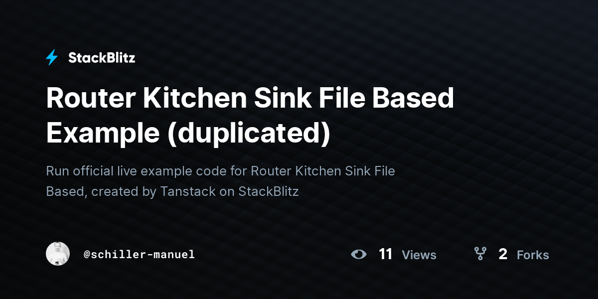 Router Kitchen Sink File Based Example (duplicated) - StackBlitz