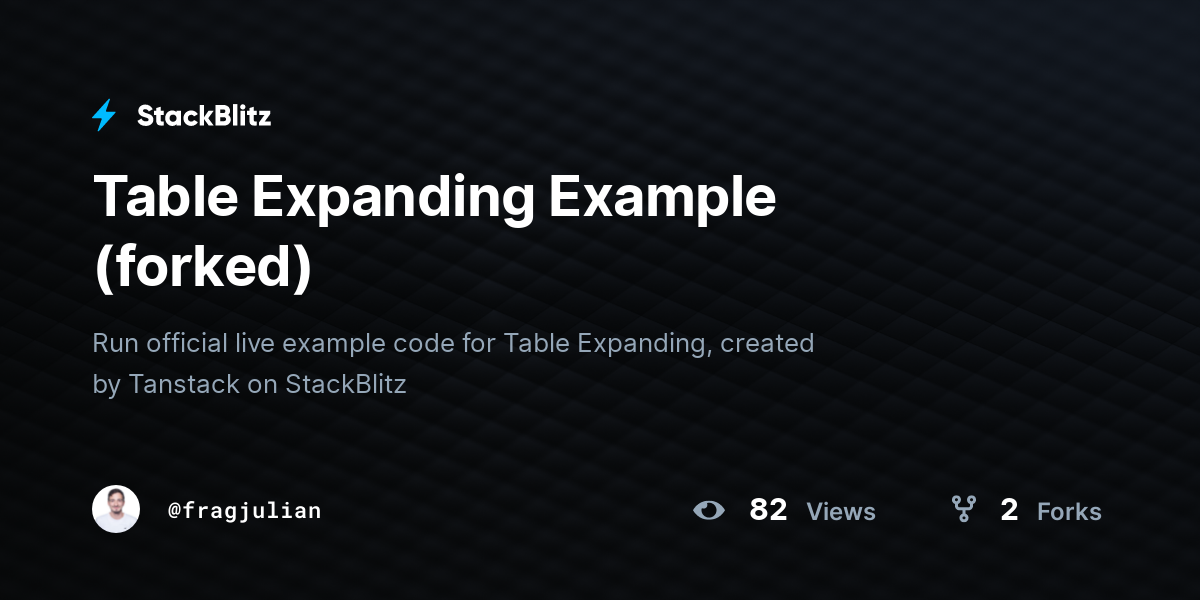 Table Expanding Example (forked) - StackBlitz