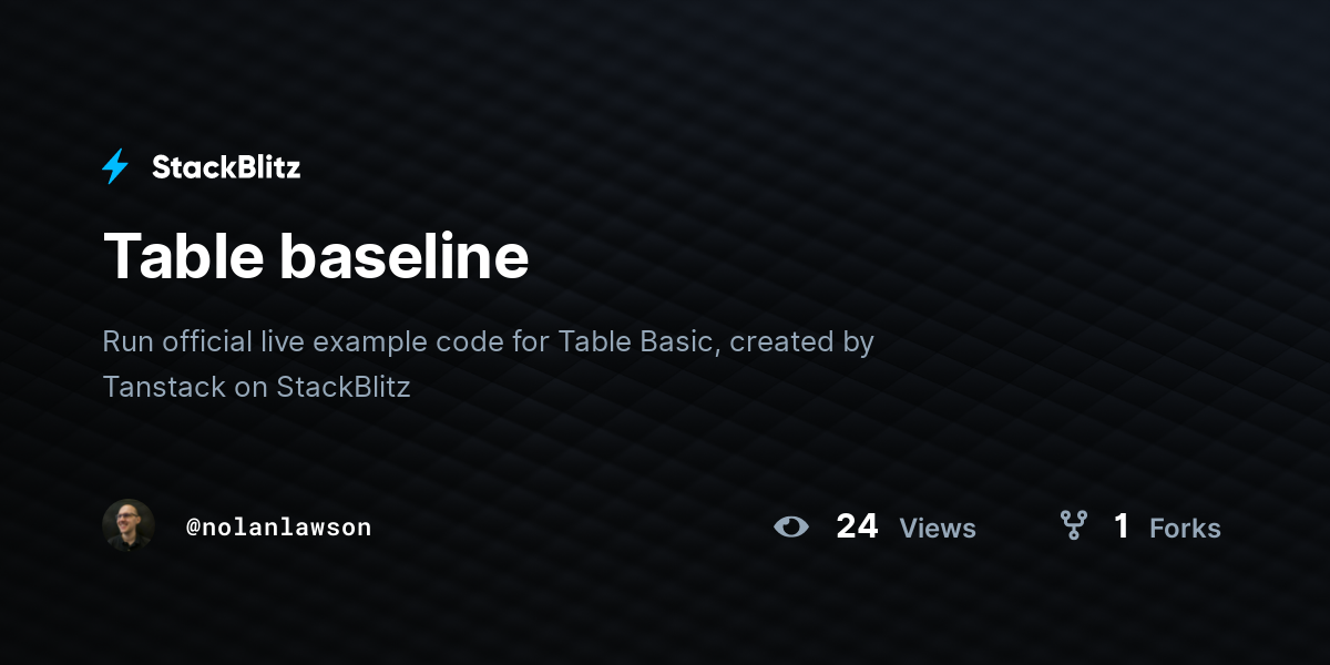 Table baseline - StackBlitz