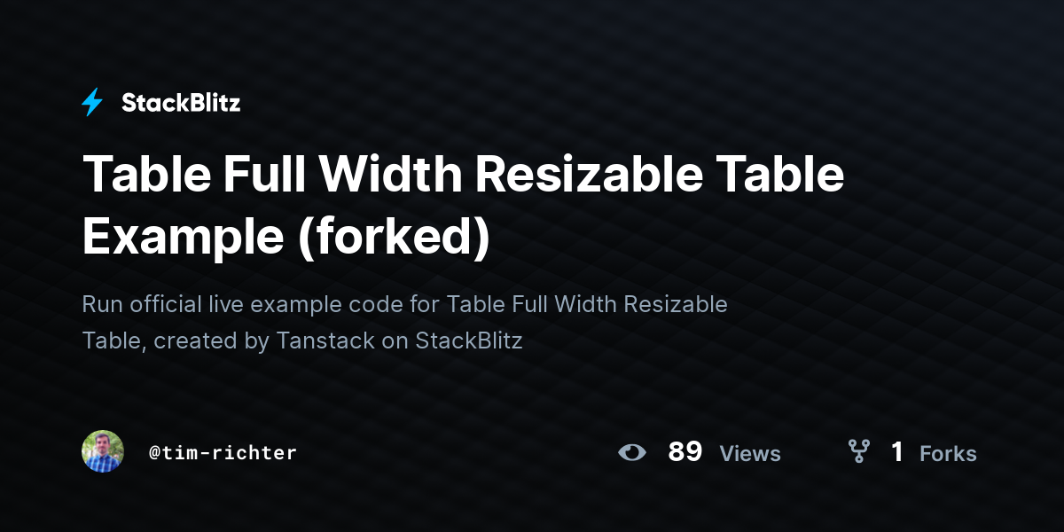 Table Full Width Resizable Table Example (forked) - StackBlitz