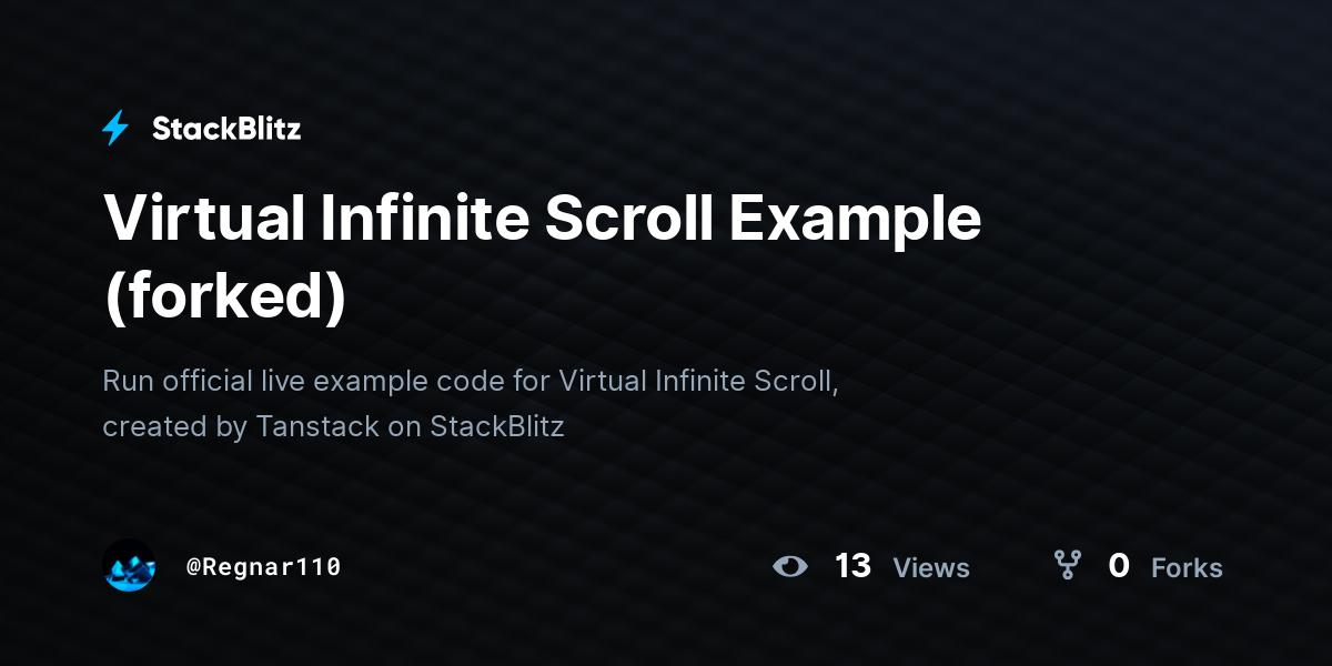 Virtual Infinite Scroll Example (forked) - StackBlitz