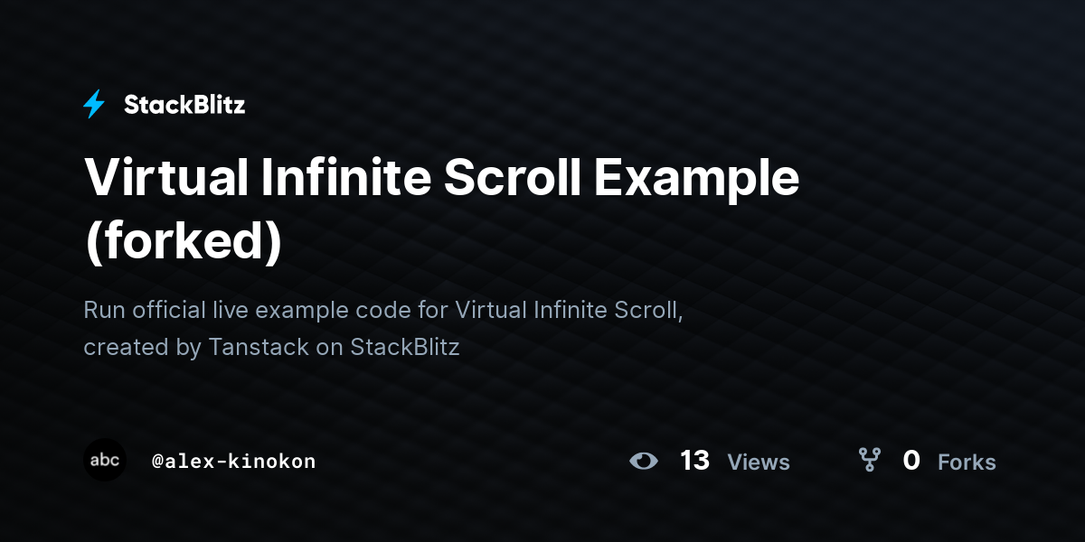 Virtual Infinite Scroll Example (forked) - StackBlitz