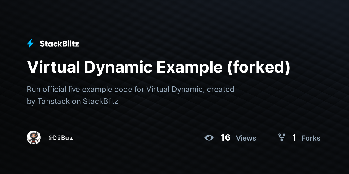 Virtual Dynamic Example (forked) - StackBlitz