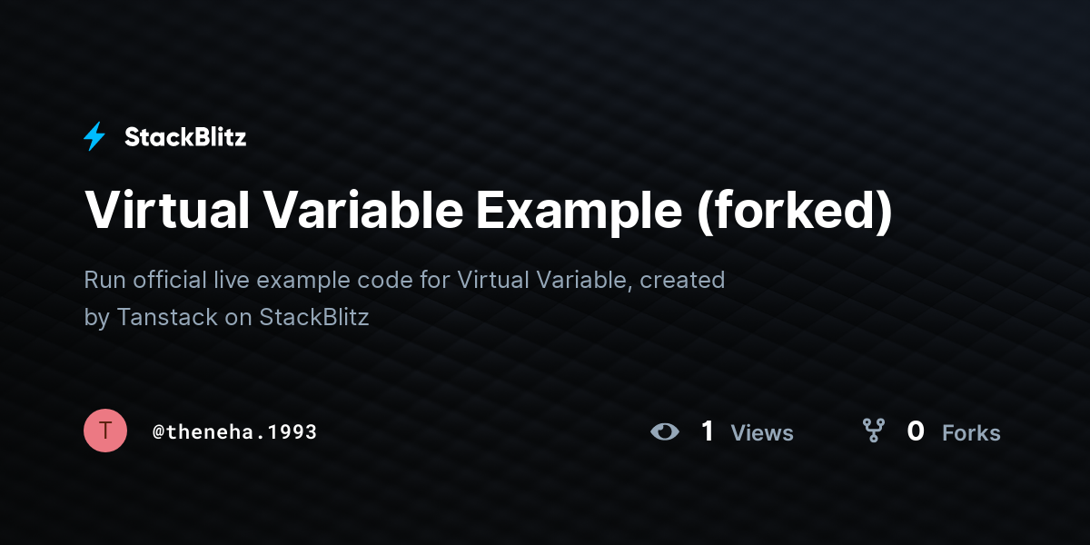 Virtual Variable Example (forked) - StackBlitz