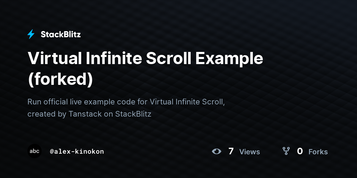 Virtual Infinite Scroll Example (forked) - StackBlitz