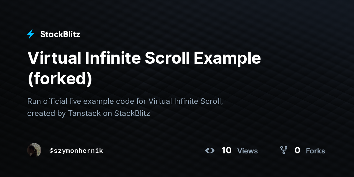 Virtual Infinite Scroll Example (forked) - StackBlitz