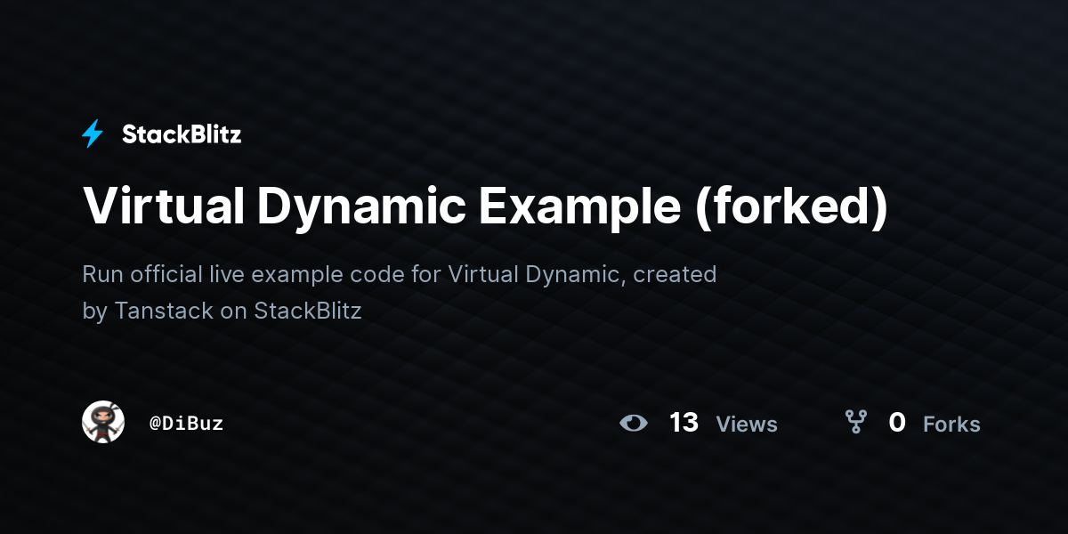 Virtual Dynamic Example (forked) - StackBlitz