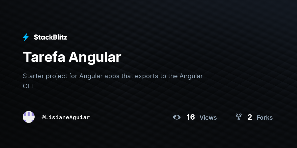 Tarefa Angular - StackBlitz