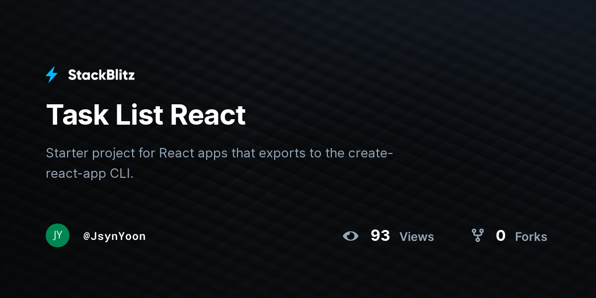 Task List React - StackBlitz