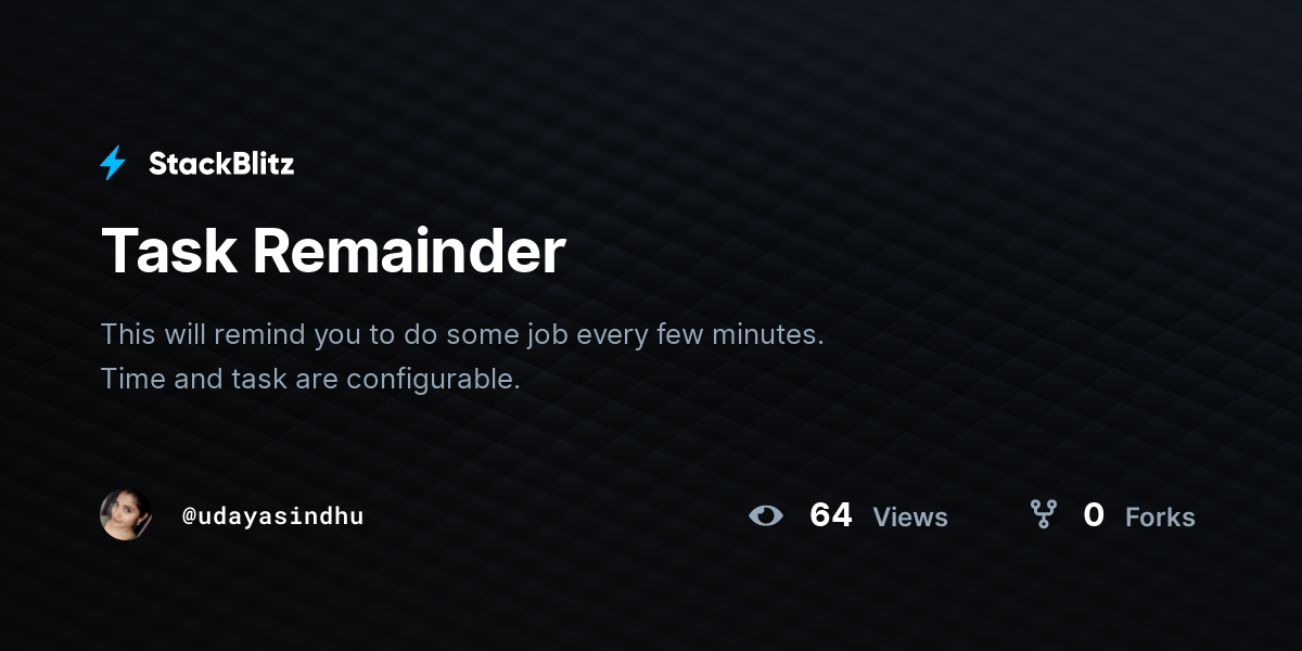Task Remainder - StackBlitz