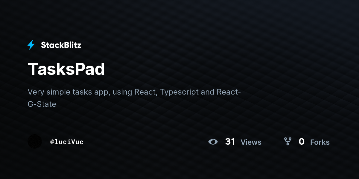 Taskspad Stackblitz