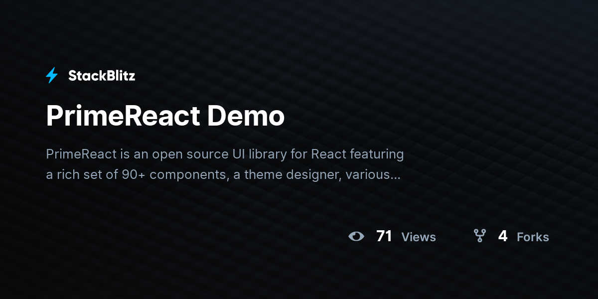 PrimeReact Demo - StackBlitz