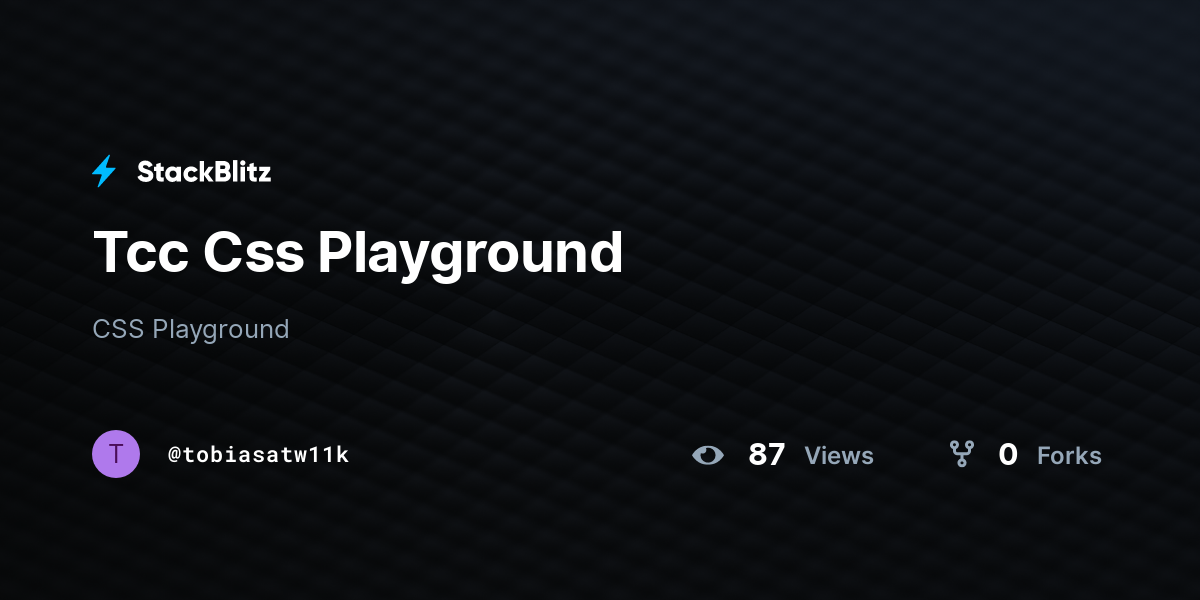 Tcc Css Playground - StackBlitz